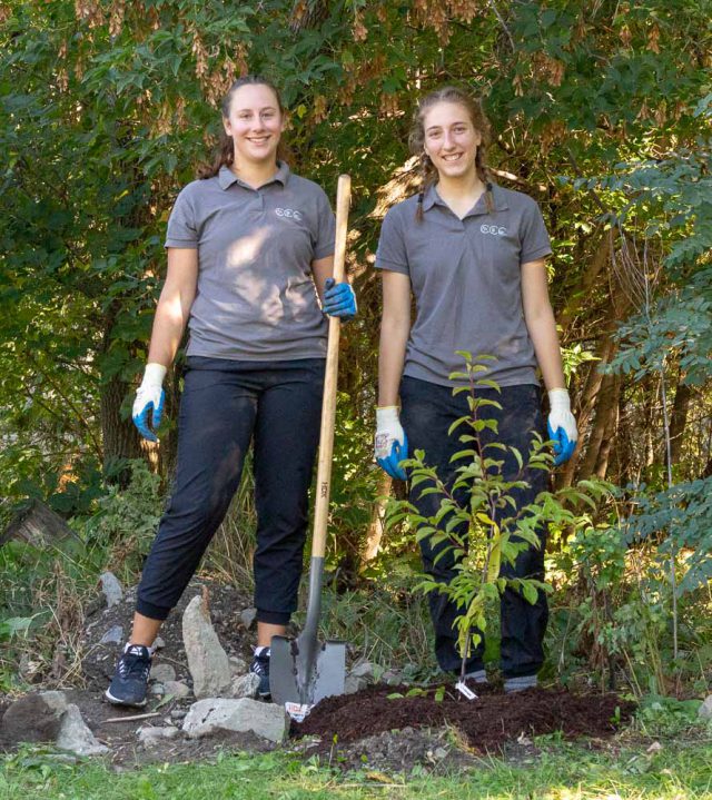 CCC participants Cassy and Marika helping plant trees. – Your ...